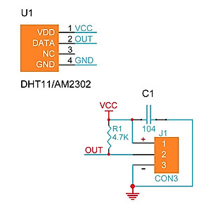 AOICRIE 2Pcs DHT22 AM2302 Digital Temperature Humidity Sensor Module Temperature Humidity Monitor Sensor Replace SHT11 SHT15 for Arduino Electronic Practice DIY