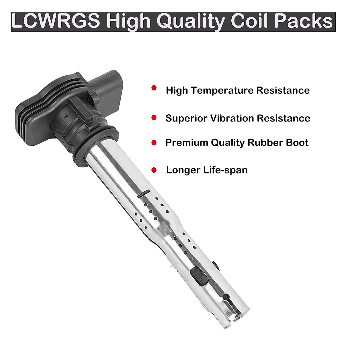 LCWRGS Ignition Coil for L5 2.5 2005 2006 2007 2008 2009 2010 2011 2012 Volkswagen VW Jetta Rabbit Beetle Passat Golf Tiguan GTI Eos CC Coil Pack Set of 5 Replaces UF575