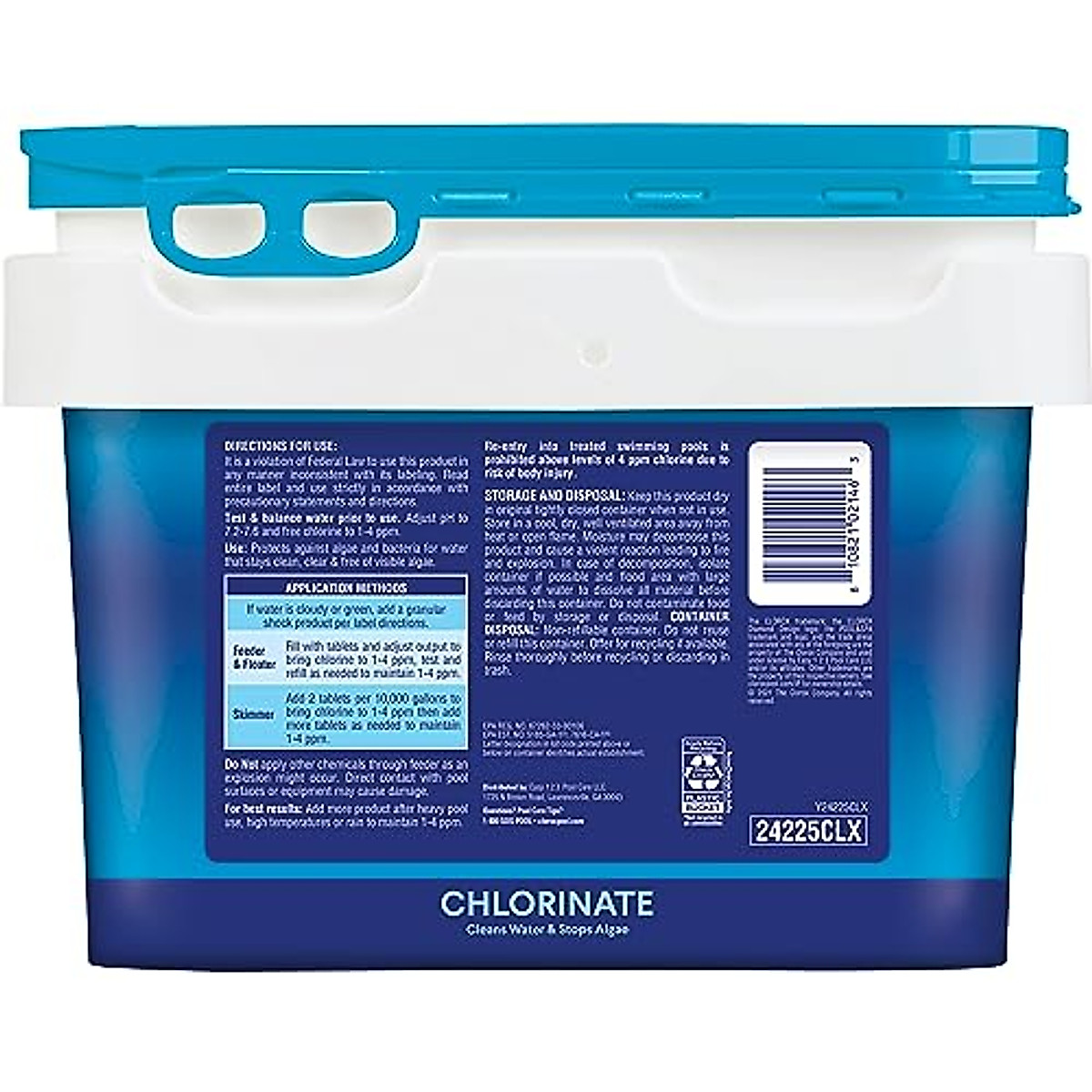 CLOROX Pool&Spa XtraBlue 3” Chlorinating Tablets, Kills Bacteria & Stops Algae, 25 LB