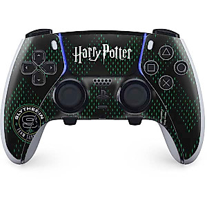 Skinit Gaming Decal Skin Compatible with PS5 DualSense Edge Pro Controller - Officially Licensed Warner Bros Team Slytherin Design