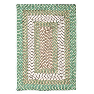 Super Area Rugs 2X3ft Farmhouse Braided Rug - Natural Cotton Braided Rug for Bathroom, Kitchen, Doorway - Primitive Country Braided Rug - Green/Cream/Ivory