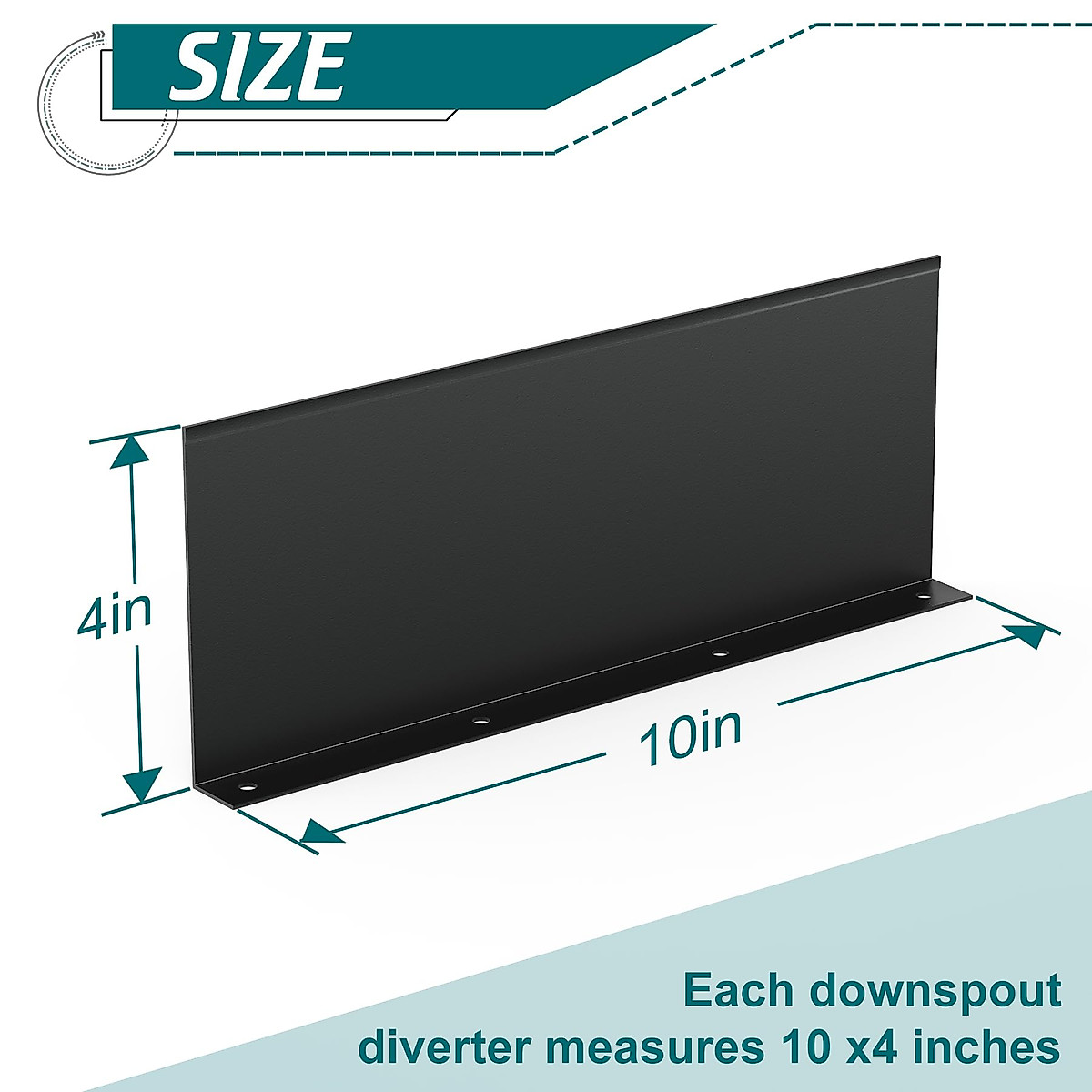 Daisypower 8 Pack Gutter Valley Splash Guards,Rainwater Roof Rain Diverter Downspout Gutter Guards for House Shingle Straight Roofs Corner,10 Inch Each