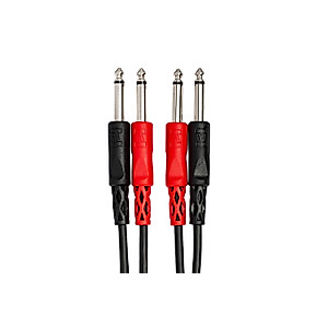 Hosa CPP-201 Dual 1/4" TS to Dual 1/4" TS Stereo Interconnect Cable, 1 Meter & CMP-153 3.5 mm TRS to Dual 1/4" TS Stereo Breakout Cable, 3 Feet