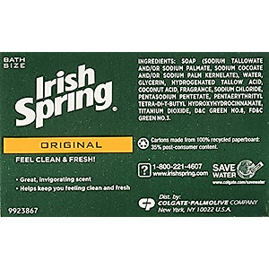 Irish Spring Original Deodorant Bar Soap, 3.20 oz bars, 2 ea