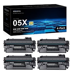 05X High-Yield Black Toner Cartridge CE505X 4-Pack with Chip Replacement for HP 05X CE505X Toner 05A CE505A Compatible with P2055 (CE456A), P2055x (CE460A), P2055d (CE457A), P2055dn (CE459A) Printer