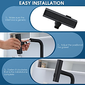 TRJIKAG Faucet Extender, 3 in 1 Sprayer Kitchen Sink Faucet Extender, Anti-Splash Kitchen Faucet Replacement Extender for Kitchen Sink, Black