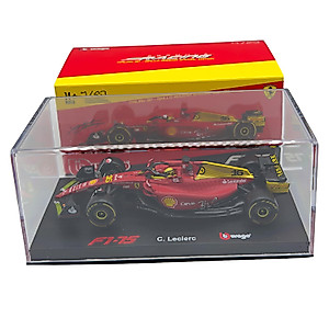 Bburago 1/43 - Scuderia Ferrari F1 Team F1-75 Signature w/Helmet Die cast Adults Model Car Display F1 Monza GP Italy Collection (#16 Charles Leclerc)