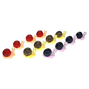 RLECS 12pcs Mini Snail Figurines Fairy Garden Snail Miniature Figurines Moss Landscape DIY Resin Craft Ornament Snail 3 Colors 4 Each