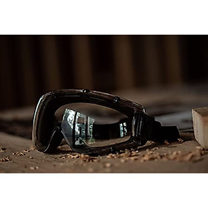 Defender Safety DVP2 Clear Safety Goggles, Eye Protection, Anti Fog, Impact & Chemical Resistant, ANSI Z87+ (Black)