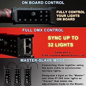 LUXCEO P120S 30W RGB Tube Light Bar, APP Control 3000 Lumen LED Video Light Wand, Battery Powered Handheld Photography Lighting 2000K-10000K Colorful Stick (3.7 Ft)