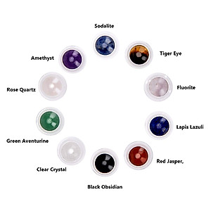 Glass Roller Bottle With Gemstone Roller Balls,10ml Roll On Bottles Essential Oil Roller Bottles Travel Sample Bottles With Crystal Chips Inside For Oil Perfume 10 Pcs