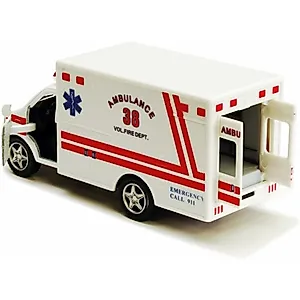 KiNSMART Rescue Team Ambulance 5" Die Cast Metal Cabin w/Pullback Action
