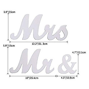 VIOPVERY Wedding Decorations Set,Large Mr and Mrs Sign & Just Married Banner,Mr & Mrs Signs for Wedding Table,Wooden Letters Sweetheart Table,Photo Props Wedding Decorations for Anniversary,White