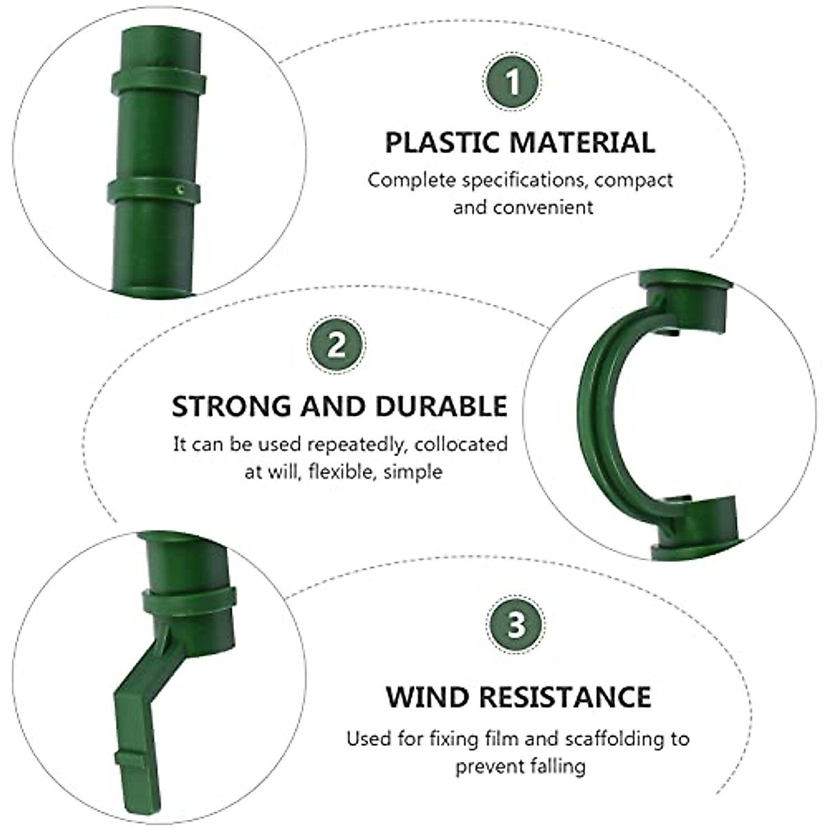Cabilock 20pcs Garden Building Tube Clip Greenhouses Row Covers Clips Shelters Banner Frame Greenhouse Frame Pipe Tube Film Clip