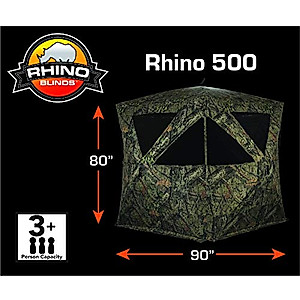 Rhino Blinds R500-RTE 3-4 Person Hunting Ground Blind, Realtree Edge