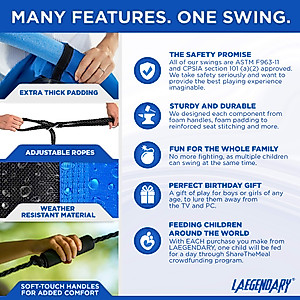 LÆGENDARY Saucer Swing for Kids and Adults - 60 Inch Round Tree Swing for Outdoor Swing