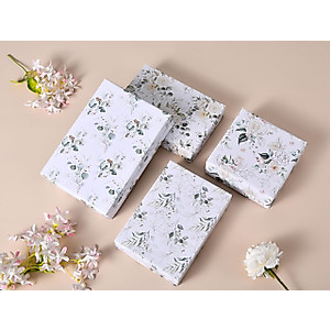 Titiweet Wedding Wrapping Paper - Green Leaves & White Rose Design, 12 Sheets Bridal Shower Wrapping Paper for Women, 20 x 28 Inches Per Sheet