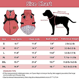 JUDYBRIDAL Dog Winter Jacket Pet Turtleneck Sweater for Cold Weather with Reflective Webbing, Warm Puppy Jacket Small Dog Winter Coats with Harness for Chihuahua Yorkie Dachshund Bulldog (M | Rose)