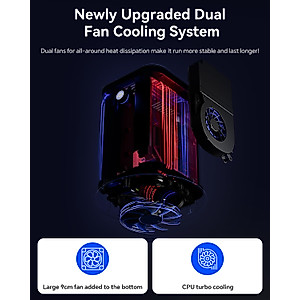 AOOSTAR R1 Intel N100 Mini PC 4C/4T,Support 40T(2 * 20T) 2-Bay Storage, 3-in-1 Mini PC 16GB DDR4 512G NVME SSD Windows 11 PRO WiFi 6 Dual 2.5G LAN Soft Router HTPC