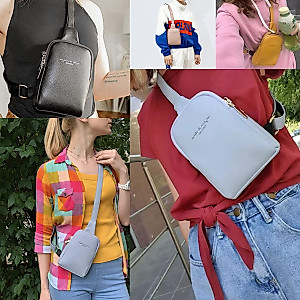 Womens Crossbody Fanny Pack Sling Bag Cell Phone Purse Leather Casual Daypack Sport Chest Satchel for Women