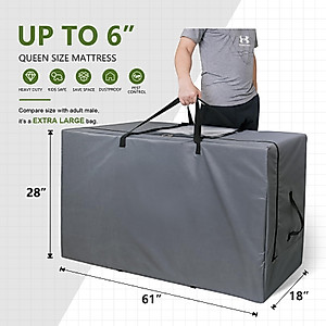 Cuddly Nest Folding Mattress Storage Bag - Heavy Duty Carry Case for Tri-Fold Guest Bed Mattress (Fits 6" Queen Mattress)