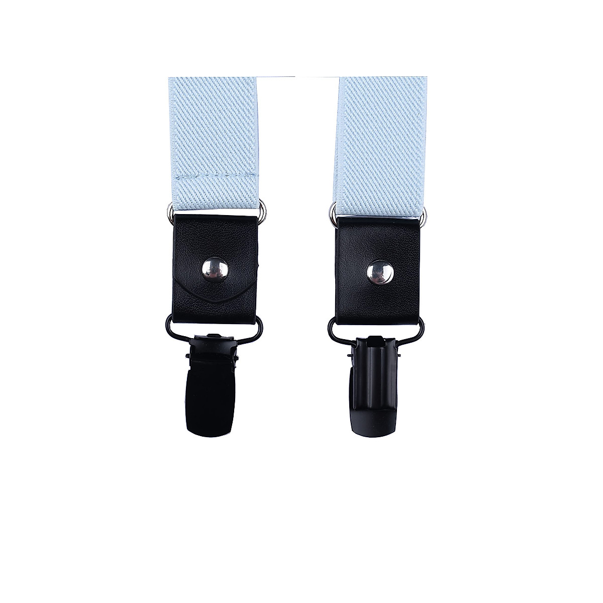 CEAJOO Men's Suspenders and Bow Tie Set Adjustable with Black Metal Clips 47" Blue