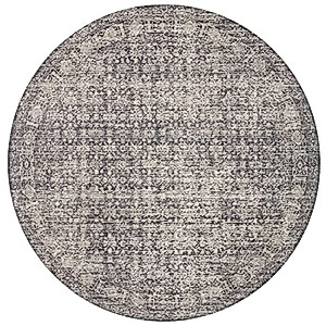 Amber Lewis x Loloi Alie Collection ALE-03 Charcoal / Dove, Traditional 18" x 18" Sample Rug