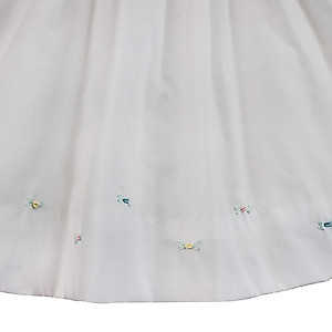 Petit Ami Baby Girls' Daydress with Embroidered Hem, 9 Months, White