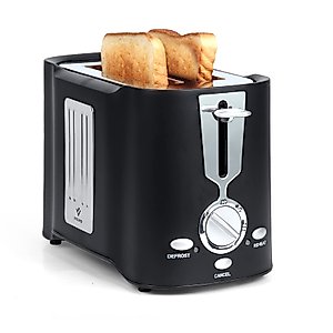 VIGIND 2 Slice Wide Slot Toaster Oven,Stainless Steel Bagel Bread Toaster with 7 Browning Levels and 3 Buttons of Cancel,Defrost and Reheat Functions