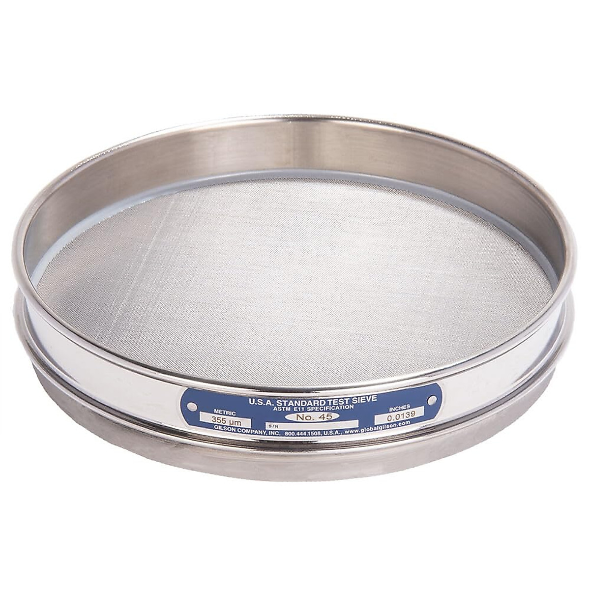 8" Sieve, All Stainless, Half Height, No. 45