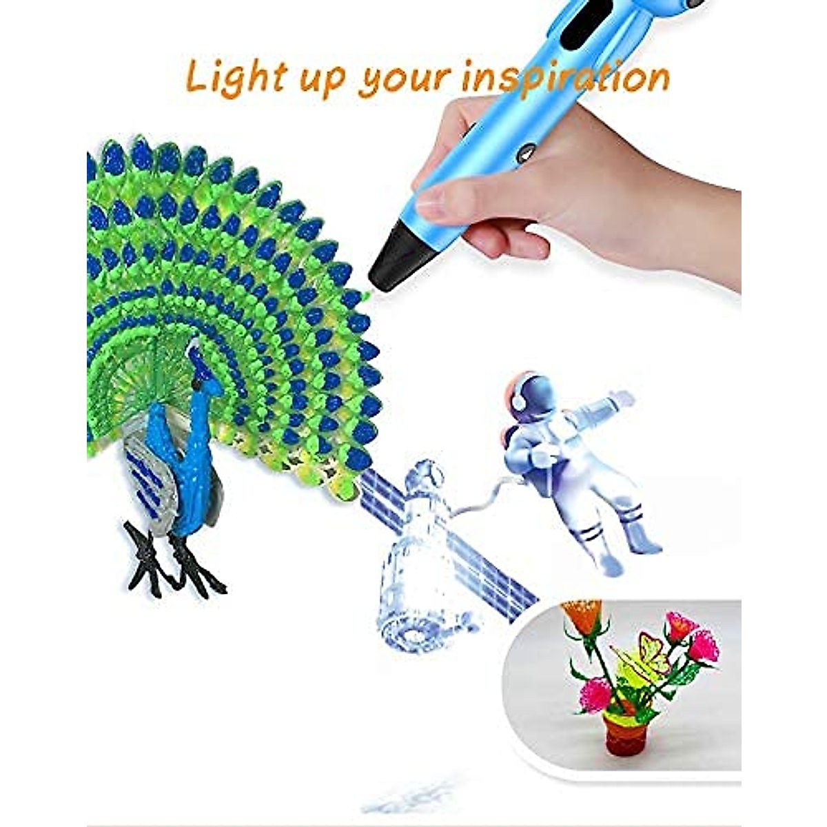 PCL Filament for 3D Pen 20 Colors/320 Ft - Low Temperature of 158°F(70°C) 1.75mm PCL 3D Drawing Pen Filament Refills - High-Precision Diameter,Non-Toxic,Non-Clogging,No Mess 3D Printing Pen Filament…