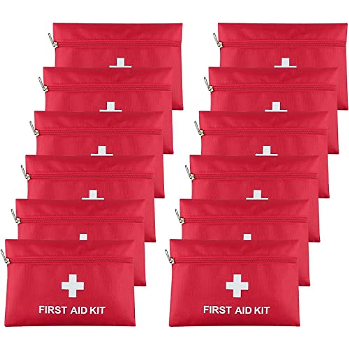 AOUTACC 12 Pack Mini First Aid Kit Empty Bag, Travel Empty First Aid Kit Pouch Bag for Emergency at Home, Office, Car, Outdoors, Boat, Camping, Hiking(Bag Only)