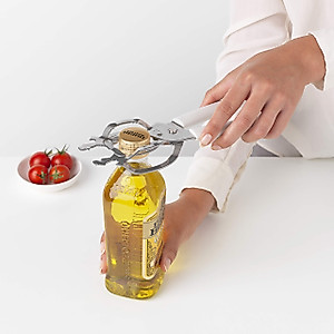 Brabantia Tasty+ Universal Can, Jar, Bottle Opener (Light Grey) Easy to use, Unscrews Small or Large Caps, Tops Lids
