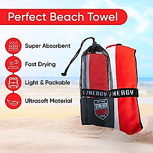 USA Flag Inspired, Quick Drying, Extra Large Sandfree American Flag Beach Towel - 71x35 Unique Design for Big Summer Fun, Perfect for Beach, Camping, Sports or Travel Accessories Towel.