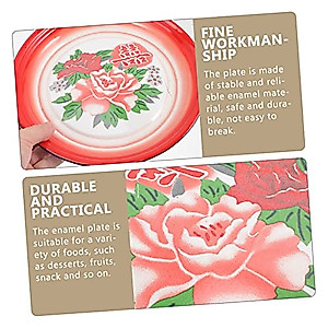 TOGEVAL Enamel Plate Nut Trays Wedding Table Decor Ceramic Tray Wedding Food Platter Snack Serving Platter Chinese New Year Nut Tray Home Storage Plate Chinese Style Dish Plate Enamel Dish