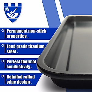 2 Pack 13" × 13" Professional Baking Sheet, Air Fryer Accessories, Replacement Baking Pan for Ninja SP100, SP101, SP1001C, SP201 Foodi Air Fry Oven, Nonstick Sheet Pan for Foodi 8-in-1 Air Fry Oven