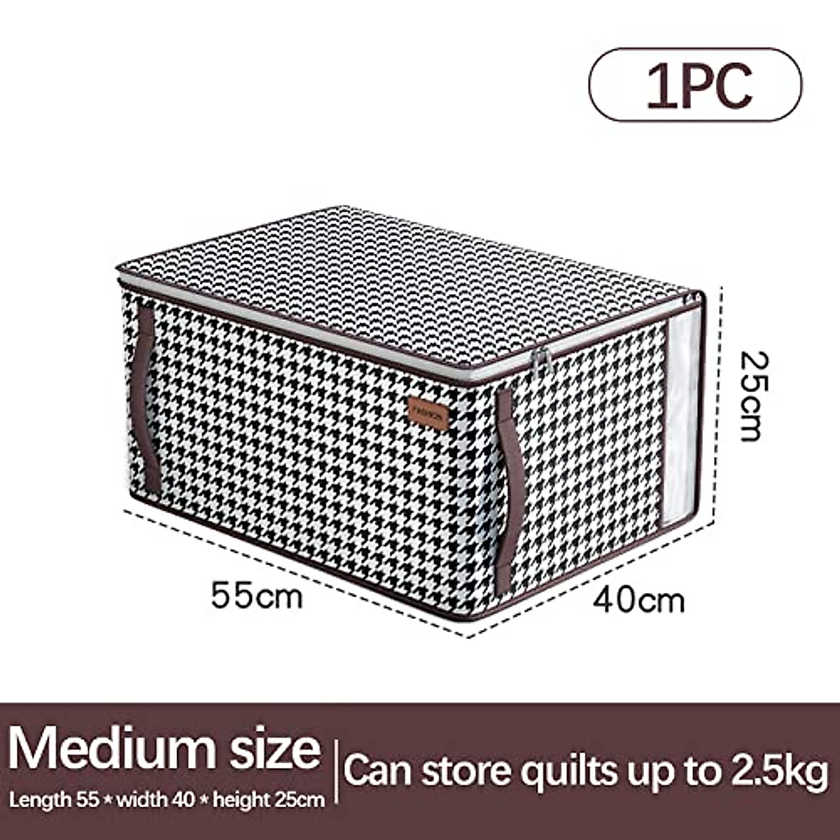 Qiopertar Visual Clothes Storage Bag Wardrobe Sorting Storage Box Portable Storage Bag Winter Quilt Storage Box