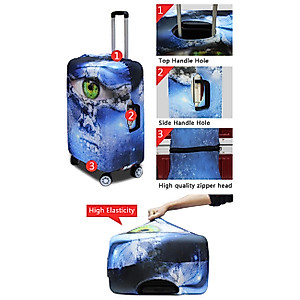 Dremagia Colorful Sunflower Travel Luggage Cover Spandex Elastic Suitcase Protector for 22-25 Inch Luggage