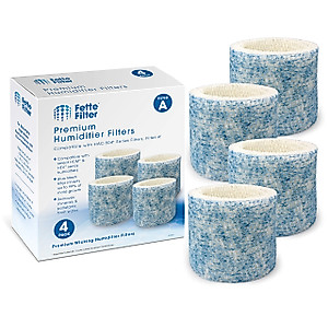 Fette Filter - Upgraded Blue Mesh Treated Layer Humidifier Wicking Filters Compatible with Honeywell HAC-504AW, Filter A for Models HAC-504, HAC-504AW, HCM 350 and Other Cool Mist Models - Pack of 4