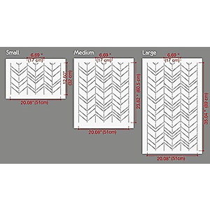 PINKIPO® 【2 Pack】, HERRINGBONE Shuffle, Large WALL STENCIL, Modern Geometric Wall Stencils for Painting, Stencils For Walls, Chevron Wall Stencil Pattern