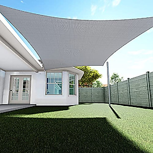 TANG Sunshades Depot 8' x 8' Light Grey Sun Shade Sail Square Permeable Canopy Customize Commercial Standard 180 GSM HDPE