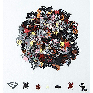 Topfunyy Halloween Party Confetti Glitter Pumpkins Bats Witches Spider Webs Star Metallic Sequins Table Scatter for Halloween Party