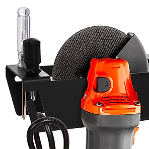 SOUJOY Angle Grinder Holders, 4 Bay Angle Grinder Stand, 2 Pack Polisher Power Tool Racks, Garage Wall Mount Bracket for Angle Grinders, Cutters, Screwdriver