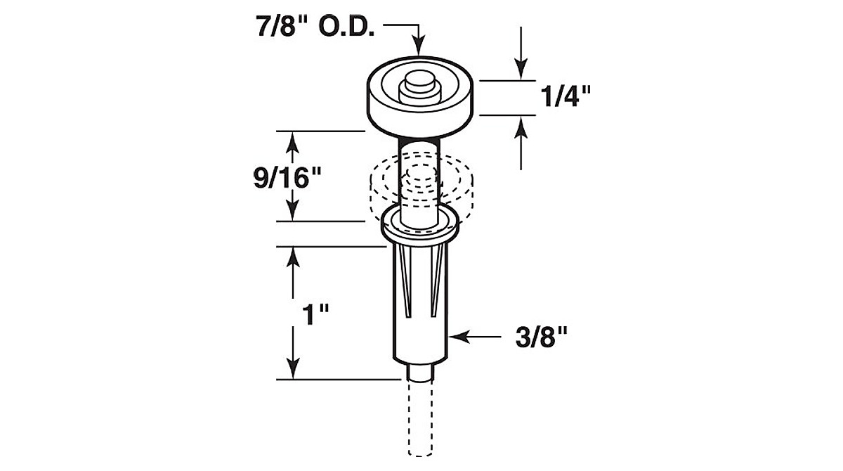 Prime-Line Bi-Fold Closet Spring-Loaded Top Roller Guide - 2 Pack