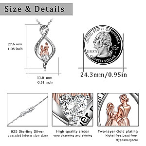 WINNICACA Mom and Daughter gifts S925 Sterling Silver Daughter & Mother Necklace to My Daughter Birthday Gifts for Daughter from Mom I Love You Forever Infinity Pendant Jewelry to My Adult Daughter