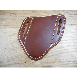 Pancake custom Leather knife Sheath fits a Buck 110/112 right draw. Buffalo leather. Golden Brown