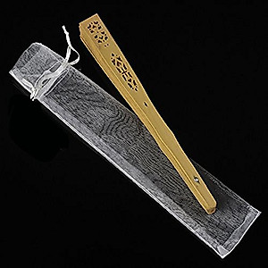 Teanfa Gift Bags 50pcs White Drawstring Organza Folding Hand Fan Pouch Party Wedding Favor Gift Wrapping Supplies 2 x 10 Inches