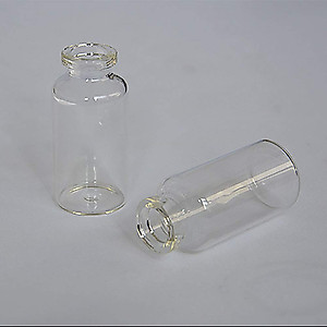 LabZhang 100pcs 10ml Vials-Glass Clear Bottom Headspace Vial with Plastic-Aluminum Flip Off Caps and Rubber Stoppers,Transparent Glass Headspace Vials,10ml Capacity（Transparent）