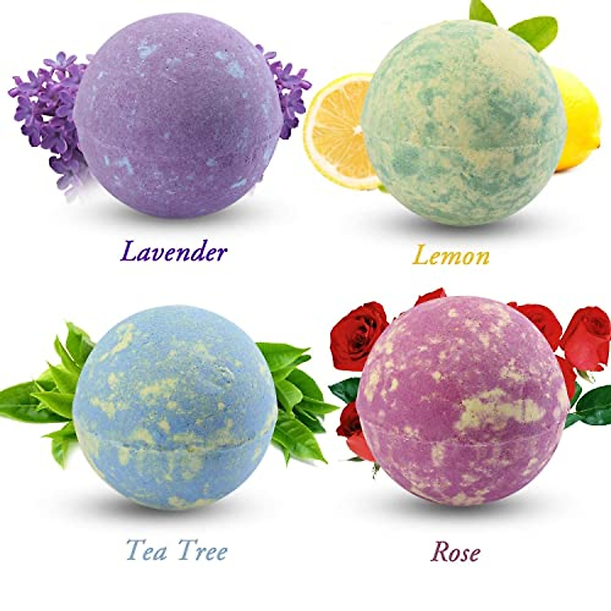 LA BELLEFÉE Bath Bombs & Scented Candles Set, Large Jar Aromatherapy Candles for Home Scented(4 Bathbombs + 3 Candles)