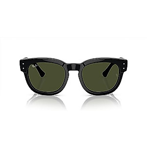 Ray-Ban RB0298S Mega Hawkeye Square Sunglasses, Black/Green, 53 mm